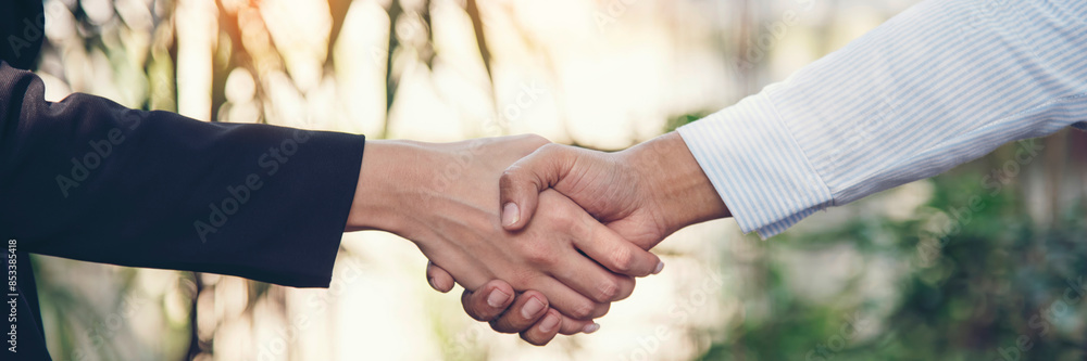 Banner Trust honesty business customer handshake together promise ...