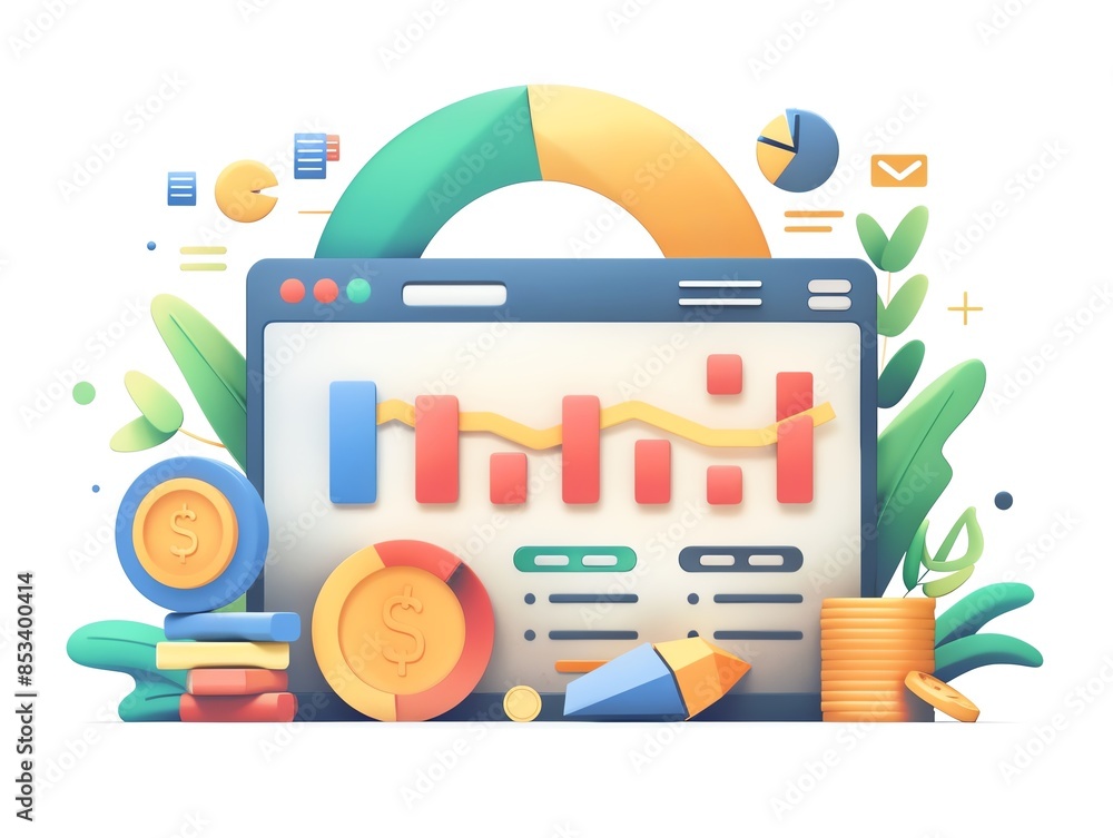 Detailed credit score icon with financial symbols and modern elements ...