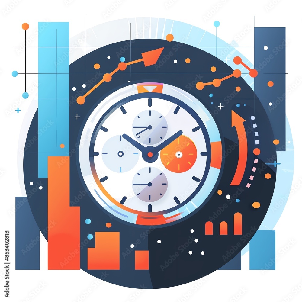 Elegant watch icon with financial symbols, representing the importance ...