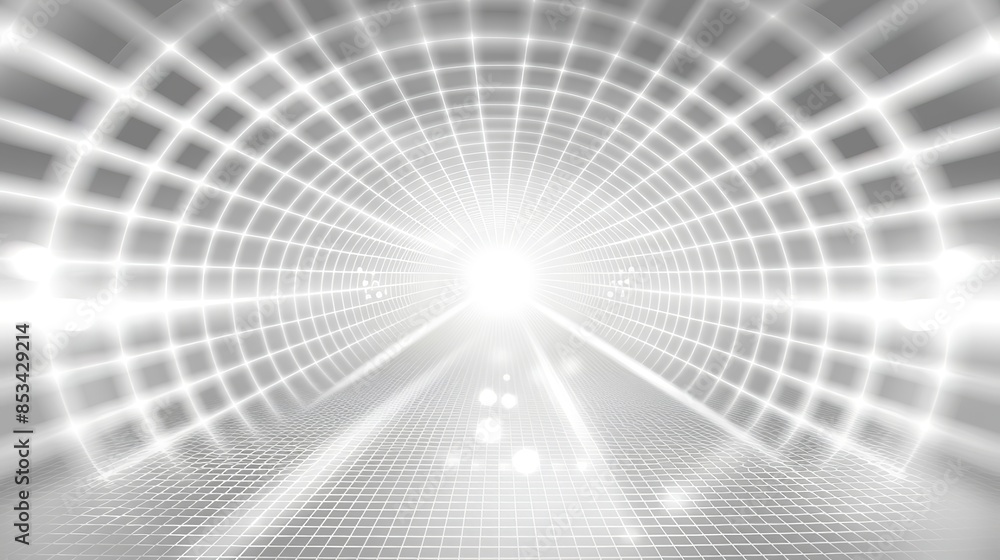 Abstract modern background with grid light effects and transparent wall ...