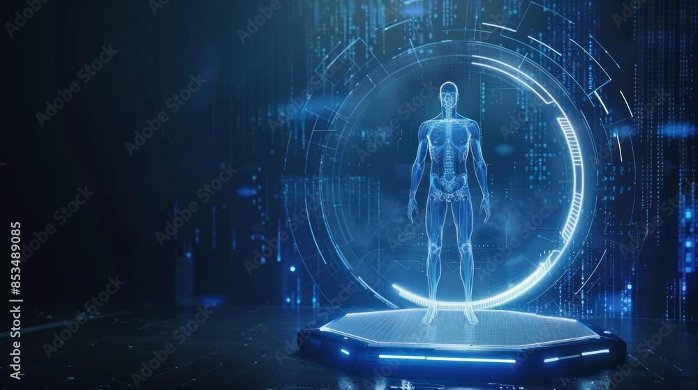 Visual Screen The anatomy of the human body above the research ...
