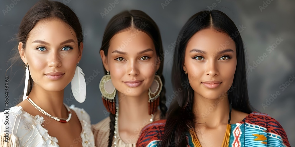 Empowered Indigenous Native American Women Posing Confidently for the ...