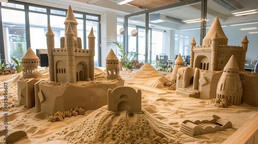 An intricately designed sandcastle kingdom takes center stage in a ...