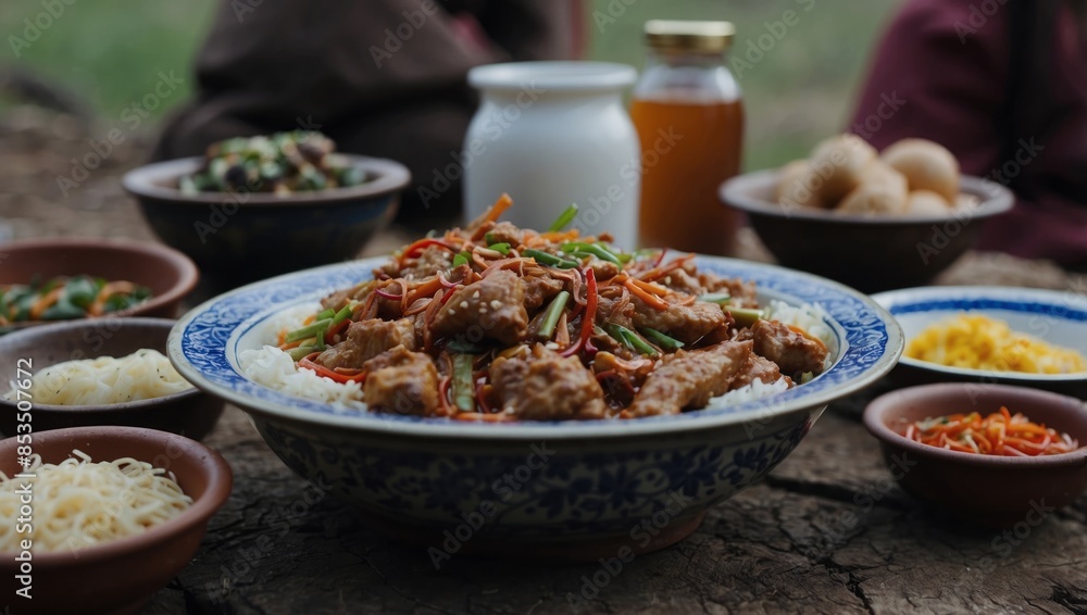 Mongolian traditional food in Gorkhi-Terelj National Park at ...