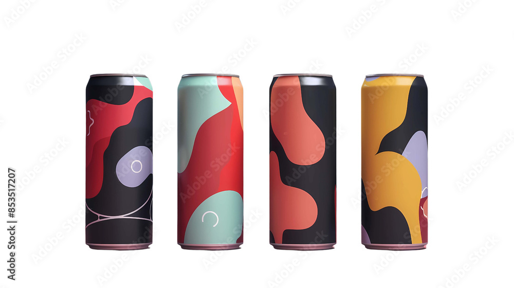 A vibrant showcasing slim cans mockups with different colors for a ...