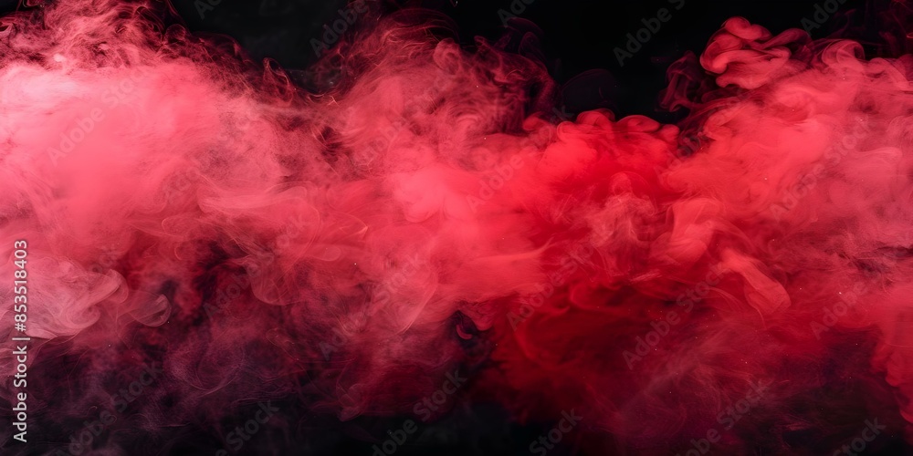 Highquality red smoke cloud on black background in high resolution. Concept Smoke Bomb ...