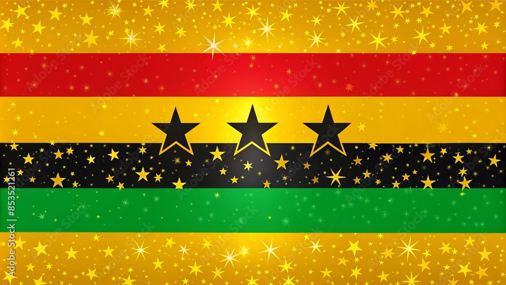 Vibrant yellow background proudly displays the black liberation flag ...