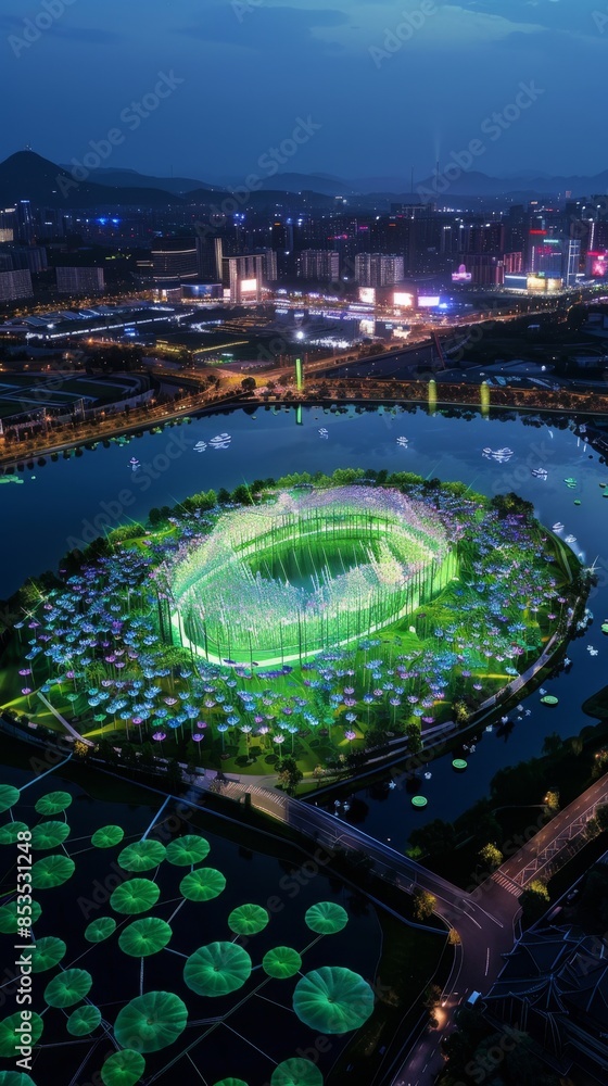 European Football Championship Stadium with 'Blooming Lotus' Design ...