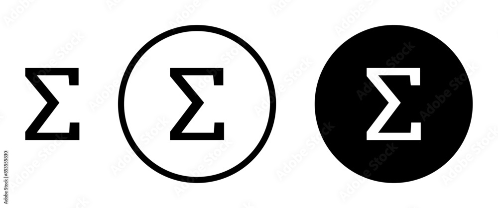 Sigma vector icon symbol in flat style. Stock Vector | Adobe Stock
