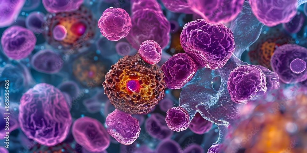 Microscopic Examination of Tumor Cells in Esophageal Cancer Sample ...