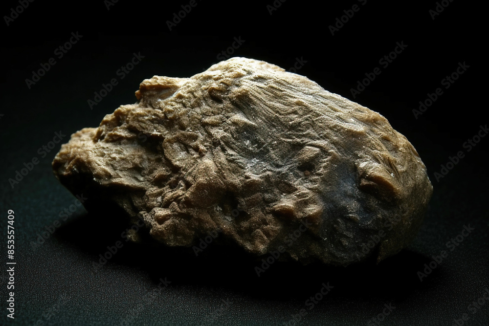 Nitratine is a rare precious natural stone on a black background. AI ...