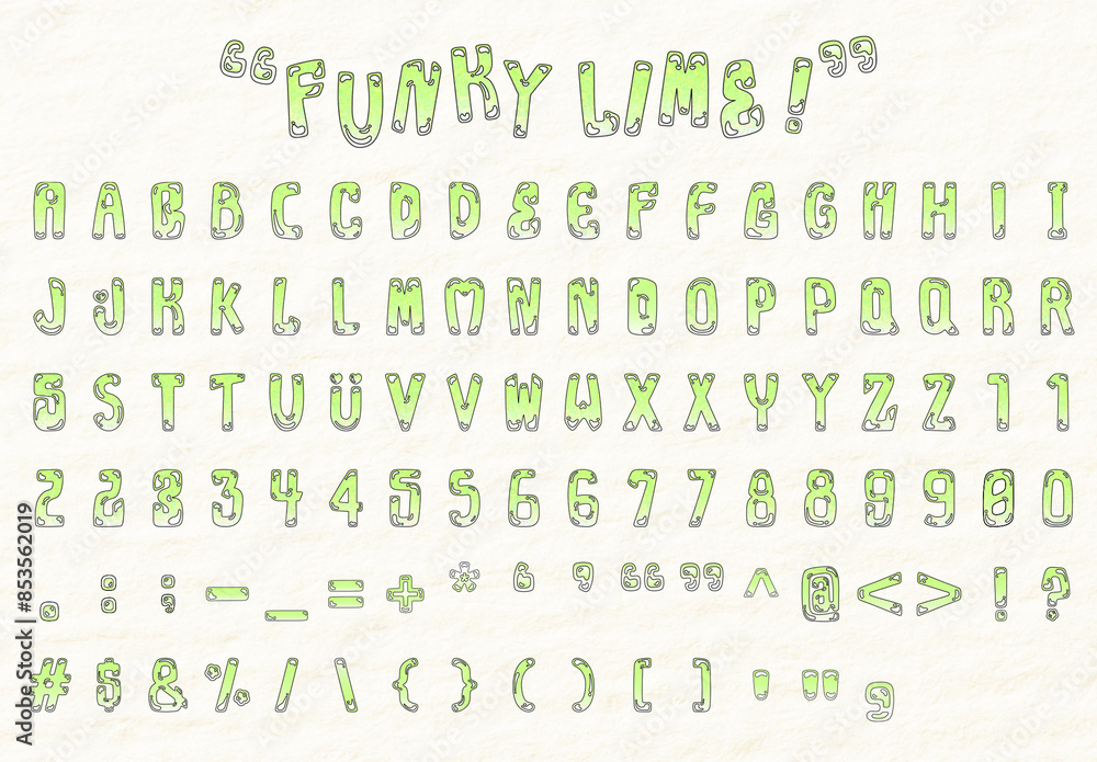 Funky Lime Alphabet Set Stock Template | Adobe Stock