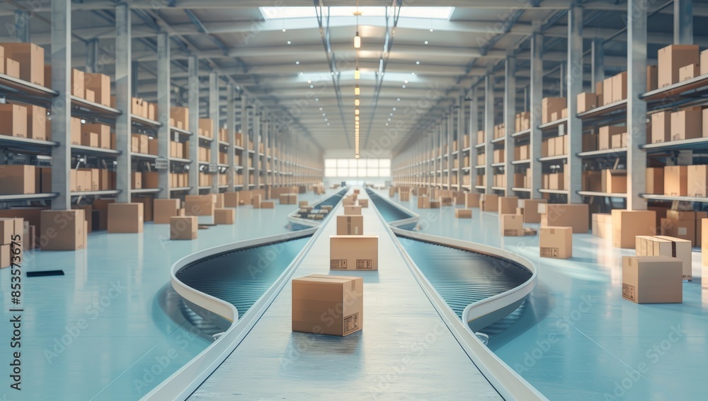 The concept of large-scale warehouse technology and loading, unloading ...