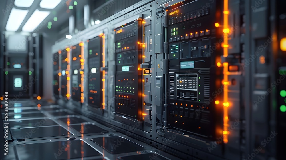 Cutting-Edge Data Center Server Rack with Futuristic Minimalist Design ...