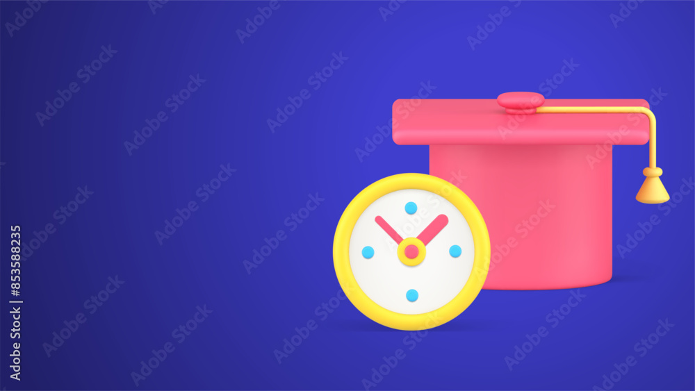 Time for learning graduation hat back to school academic watch ...