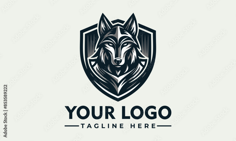 Vetor de Wolf Knight Sword Vector Logo Symbolize Bravery, Nobility, and ...