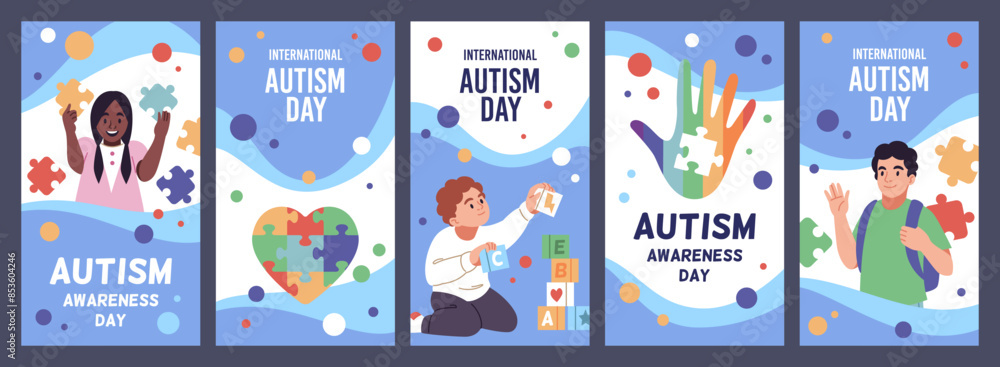 Autism spectrum disorder. Congenital mental disorder, children with ...