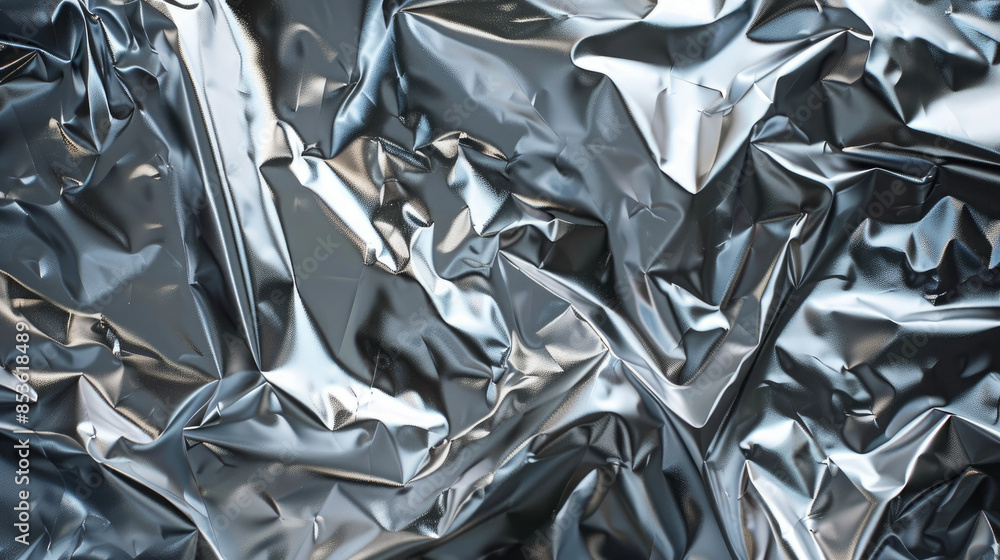 Silver foil texture for backgrounds and decorations. Wrinkled foil ...