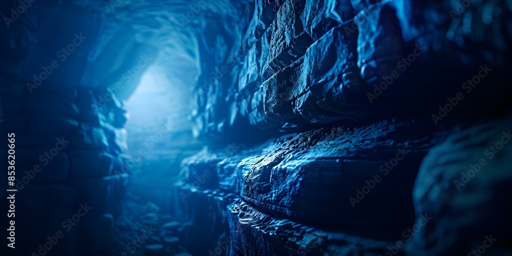 Side view of a dark cave background with rocky walls for gameplay ...