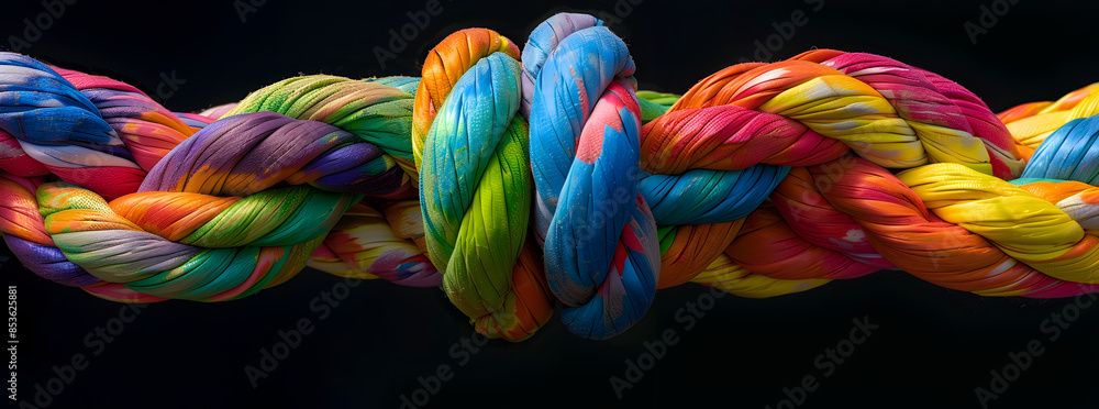 Team rope diverse strength connect partnership together teamwork unity ...