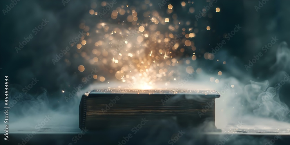 Ancient Book Radiating Magical Sparks and Enchanting Spells. Concept ...
