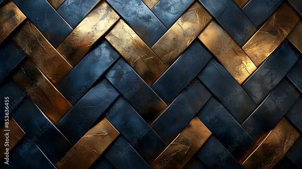 A detailed image featuring reflective gold chevron stripes on a matte ...