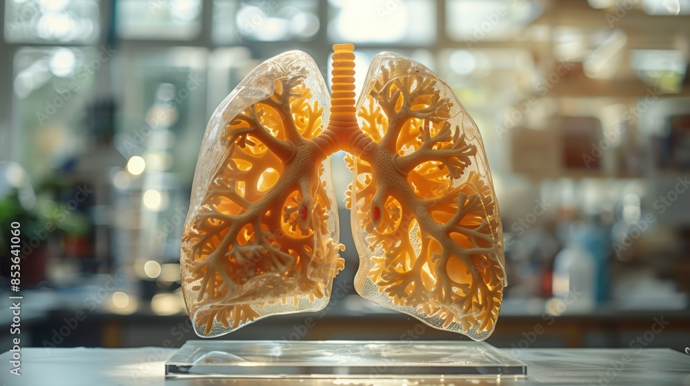 Detailed Lung Model in Medical Lab. Detailed model of human lungs ...