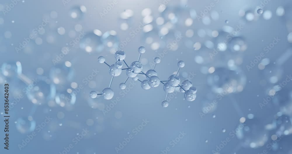 Glucose, rotating 3D model of sugar, seamless looped video, molecular ...