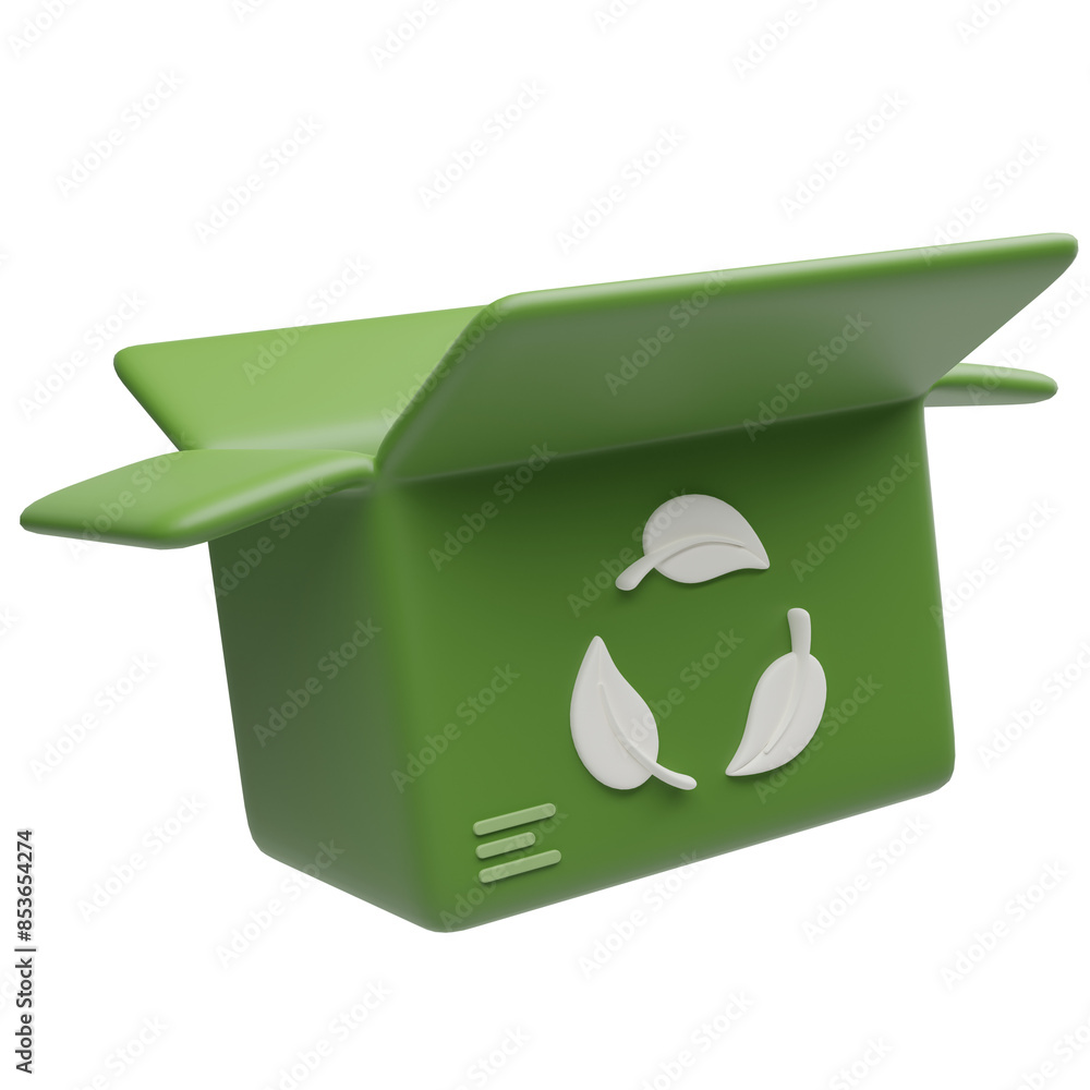 Recycling sign idea on green cardboard box An ecological system for ...