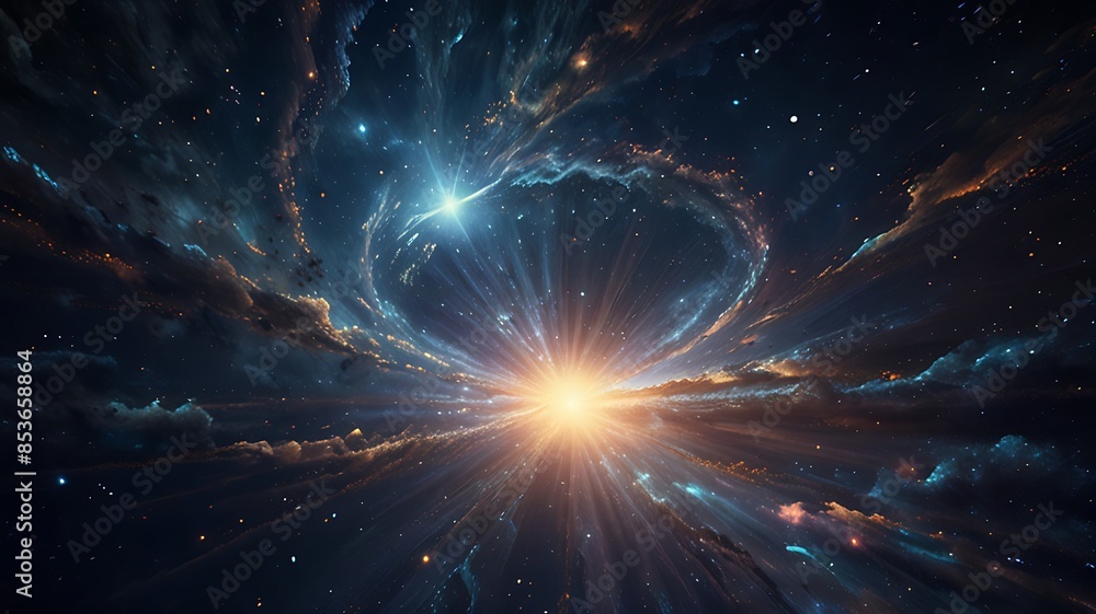 Mystical Swirl Of Cosmic Clouds And Starlight In The Depths Of Outer ...