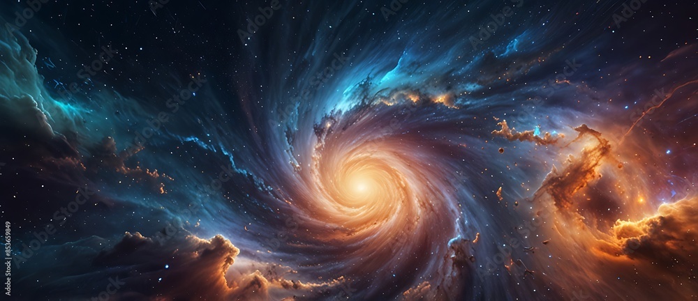 Mystical Swirl Of Cosmic Clouds And Starlight In The Depths Of Outer ...