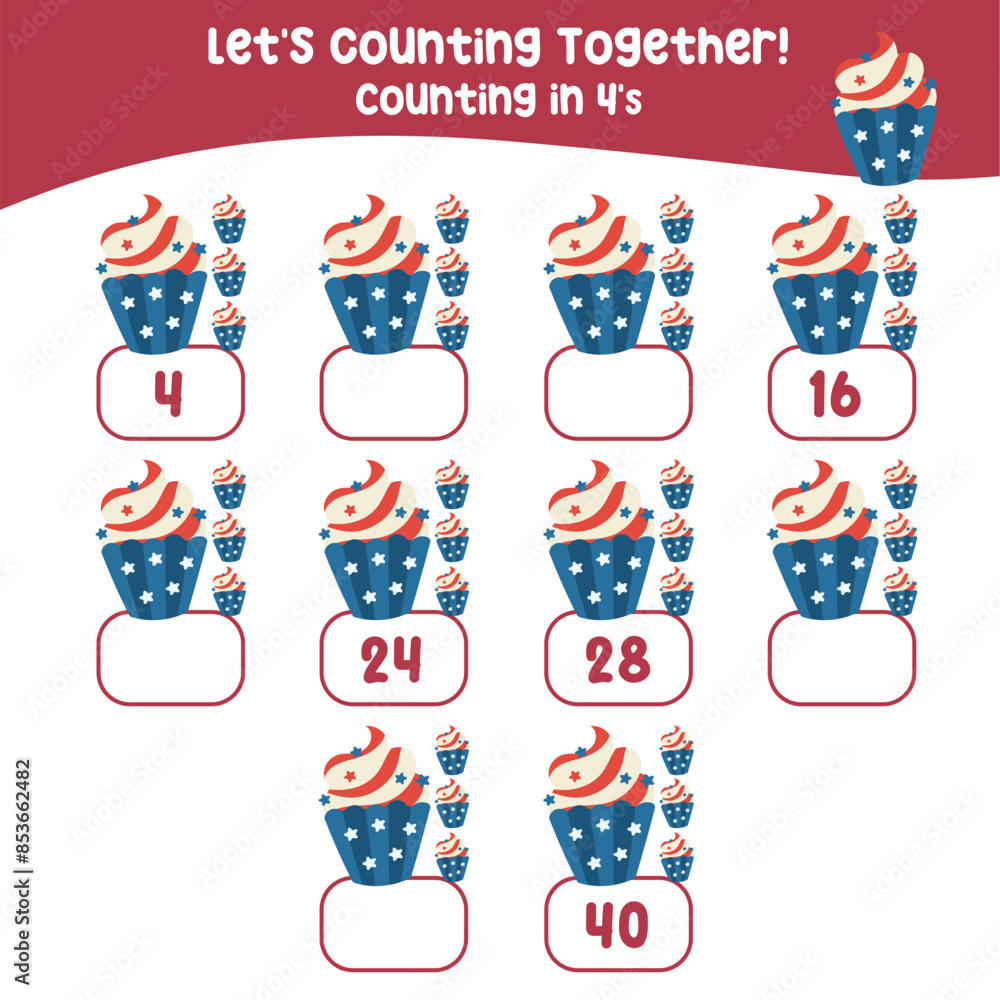 Mathematic counting worksheet. Math activity, count and write the ...
