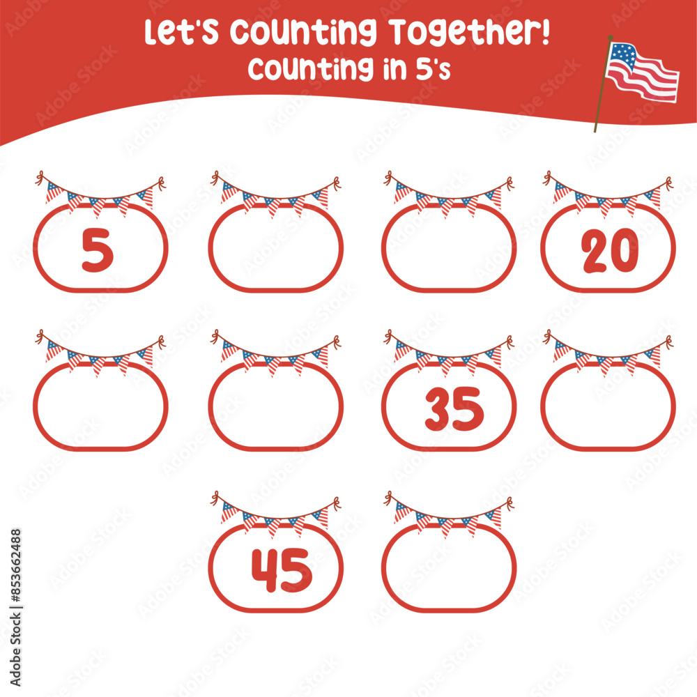 Mathematic counting worksheet. Math activity, count and write the missing numbers, math ...