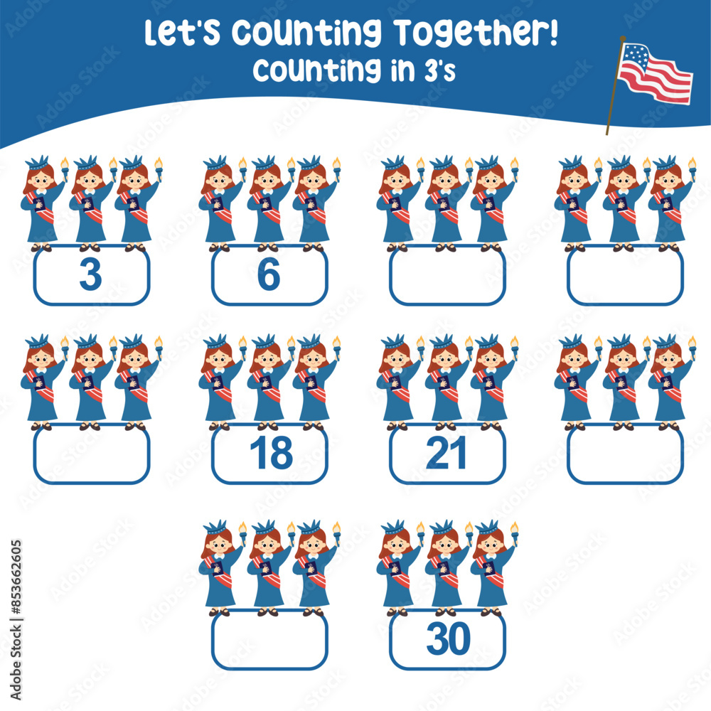 Mathematic counting worksheet. Math activity, count and write the ...
