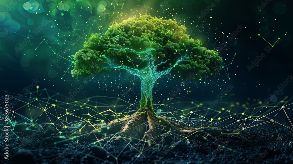 A vibrant illustration of a business ecosystem represented as a lush ...