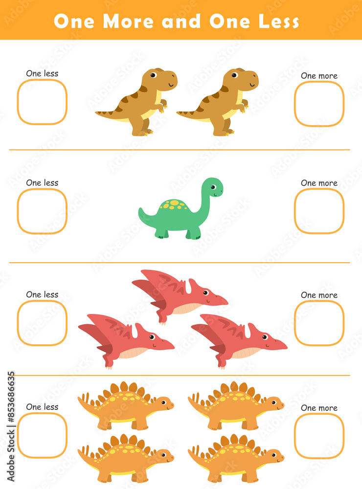 One More One Less Picture And Number Worksheet. Counting Games for ...