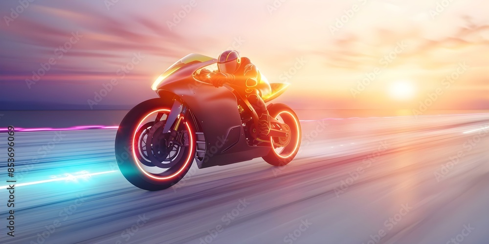 Futuristic motorcycle racing game with retro UI and modern crypto ...