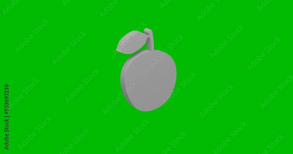 Animation of rotation of a white apple symbol with shadow. Simple and ...
