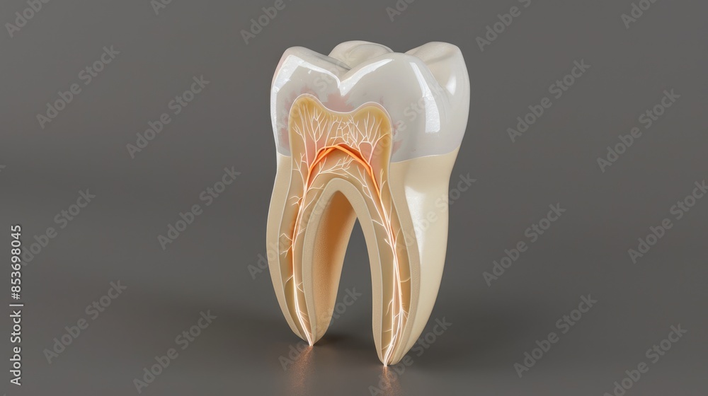 Dental development: tooth structure, nerve, a visible cartilaginous ...