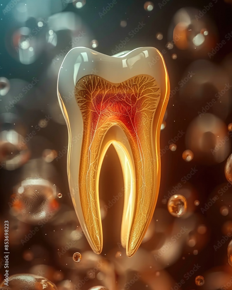 Anatomical intricacy: tooth structure, nerve, with a visible ...