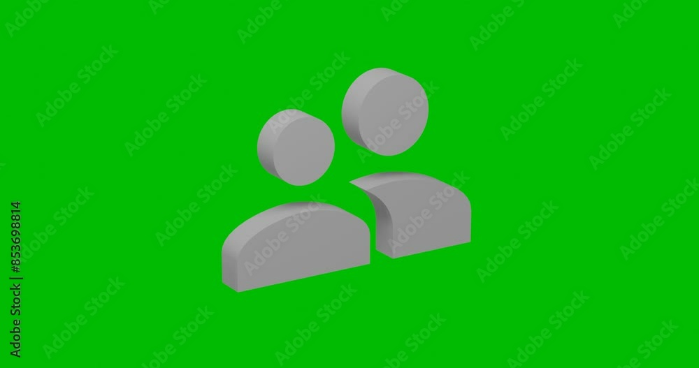 Animation of rotation of a white group symbol with shadow. Simple and ...