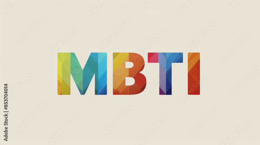 colorful artistic design of letters "MBTI", vector illustration for ...