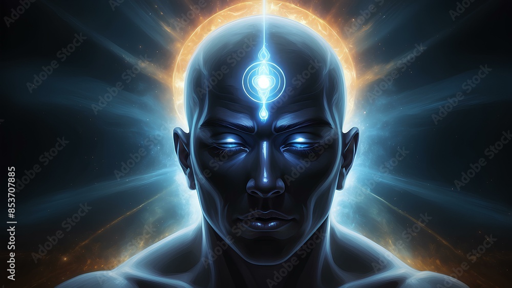 Futuristic god with Third Eye - Vision of Superhuman Powers. or ...
