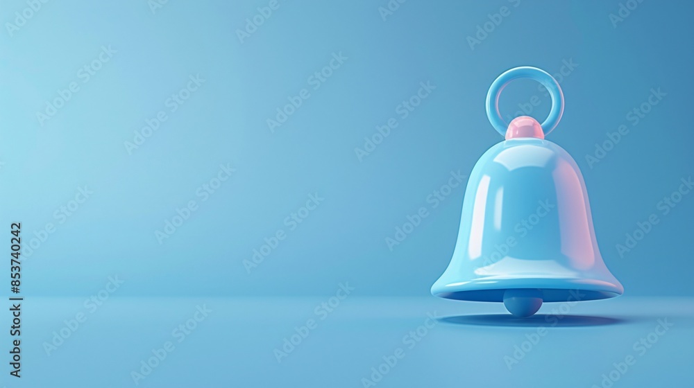 Minimalistic blue bell on a matching blue background. Modern design and ...