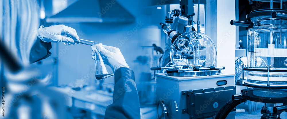 Scientific biological laboratory. Hands of laboratory assistant with ...