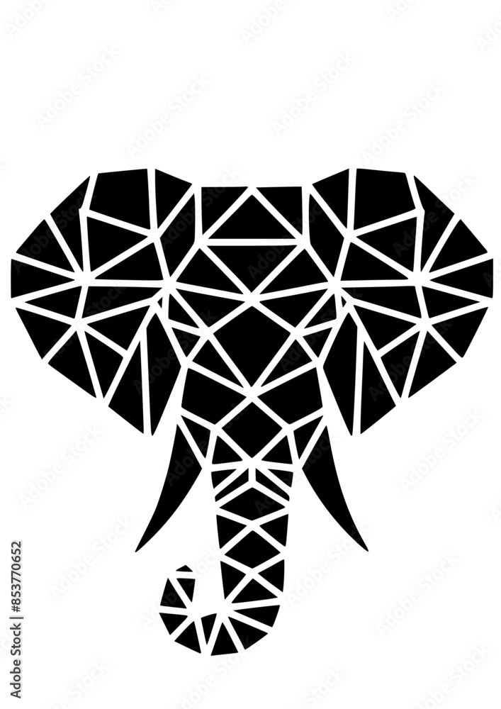 Elephant Head SVG, Geometric Elephant, Elephant PNG, Geometric Animal ...
