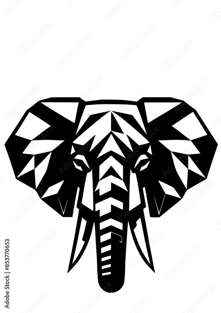 Elephant Head SVG, Geometric Elephant, Elephant PNG, Geometric Animal ...