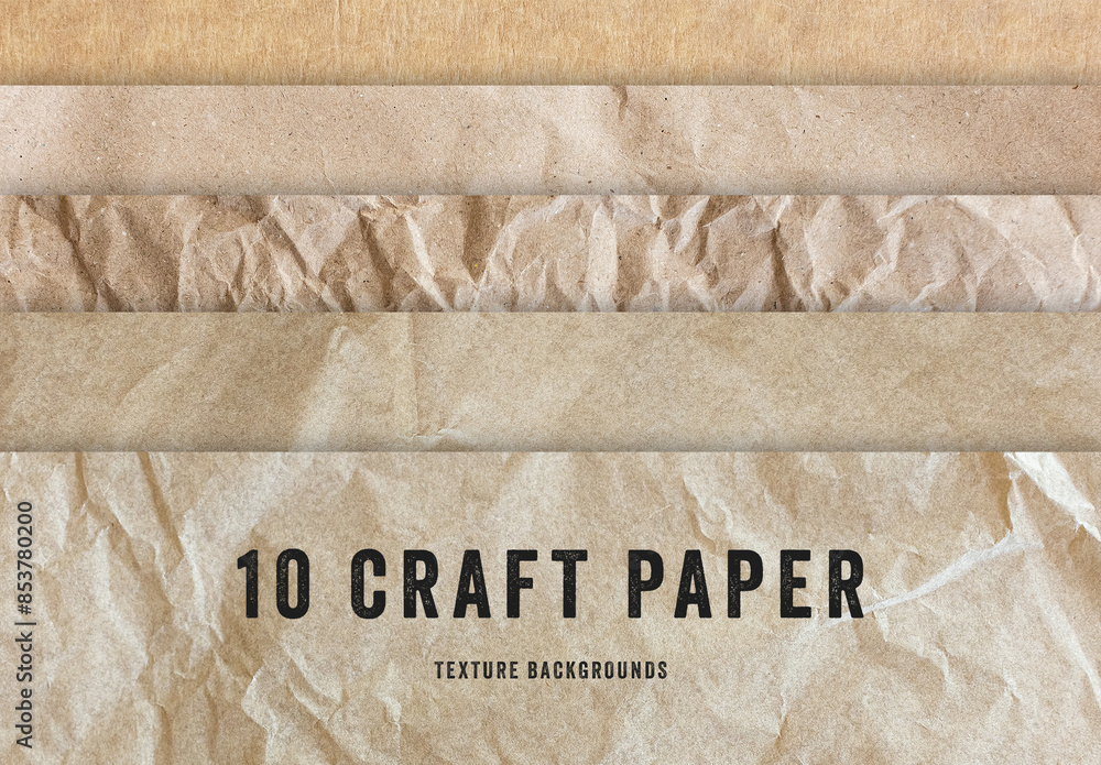 10 Brown Paper Texture, Craft Package Backgrounds Stock Template ...
