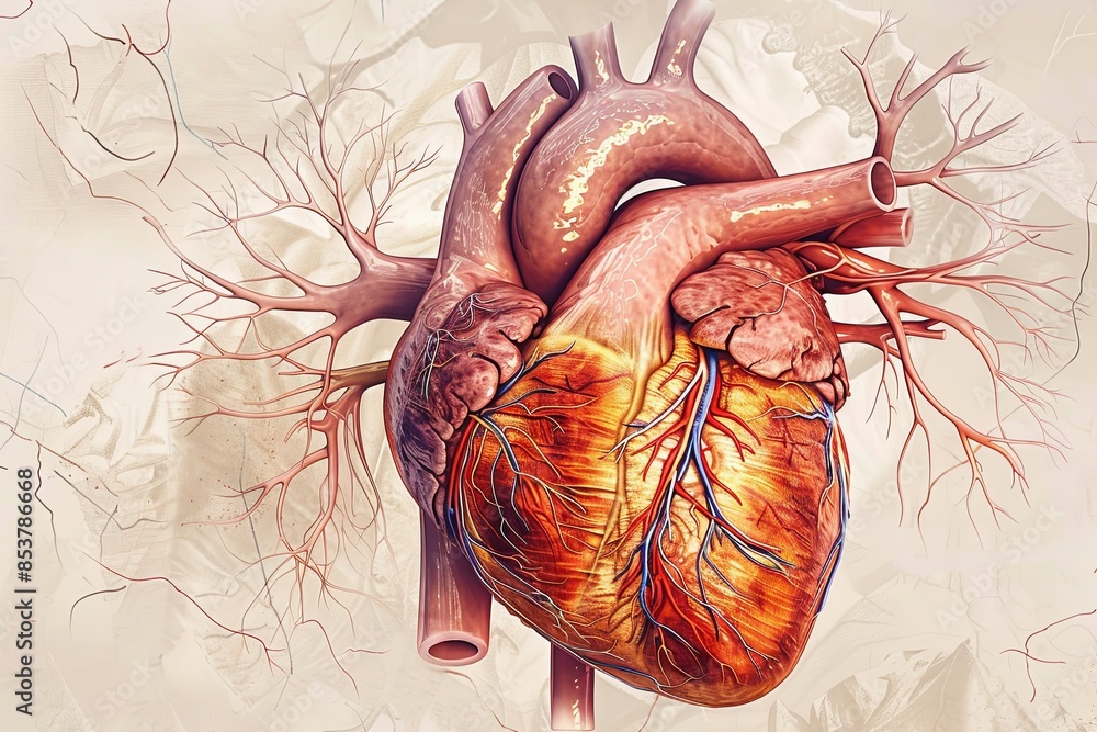 Artistic illustration showcasing the intricate anatomy of the human ...