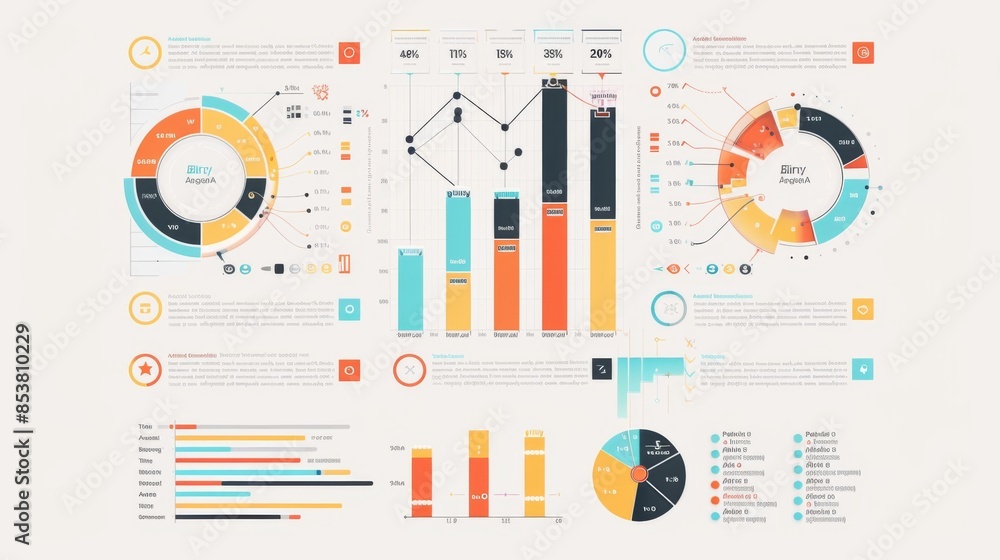 A project management infographic tracking milestones and timelines with ...